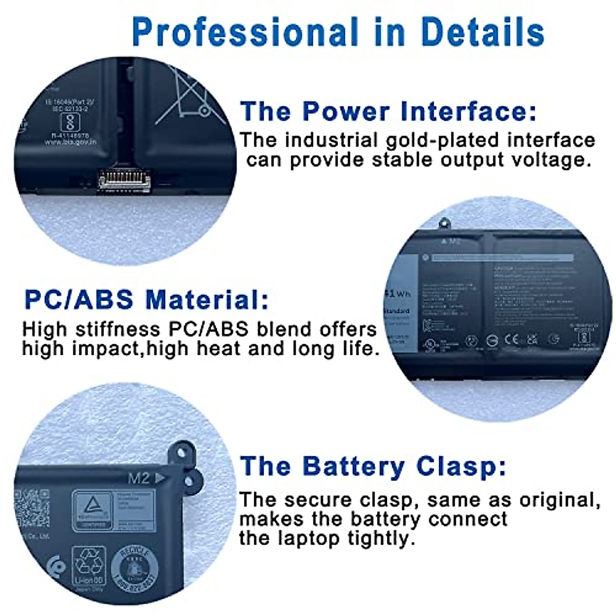EFOHANA G91J0 41Wh Laptop Battery Replacement for Dell Latitude 3320 3330 3420 3520 Inspiron 3510 3511 3515 5310 5410 5418 5510 5515 5518 14 Plus 7420 7415 2-in-1 Vostro 5620 5625 V6W33 TN70C