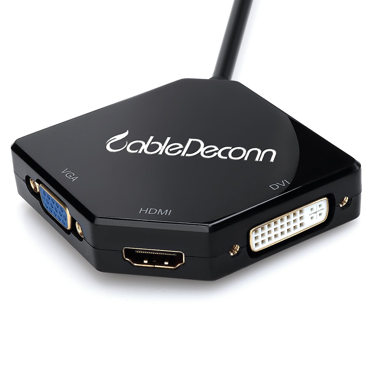 CABLEDECONN Multi-Function Big DisplayPort DP2 to HDMI VGA DVI Cable Converter Adapter