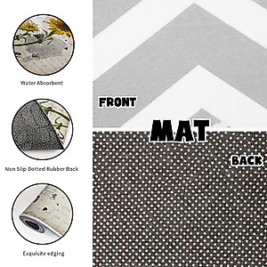 Kitchen Rugs Set Bouquet Flower teapot Set Graphic About Flower Kitchen Mat for Floor Non-Slip Washable Kitchen Runner Doormat Bath Rug Carpet Comfort Standing Mats Decorations