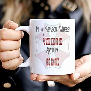 Christmas - Be Kind Quote Gift Idea for Sister on Father's Day - Grey Multicolor Unisex Sweat 11 Oz White Ceramic Coffee Mug