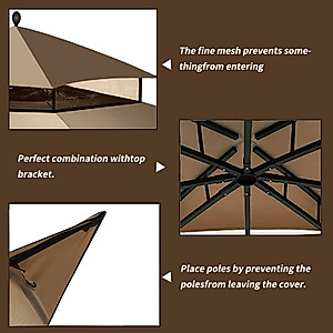 ISAGAPOY Replacement Canopy Top Cover for Garden Canopy Cover Roof with Air Vent for Gazebo (L-GZ798PST-E) Brown