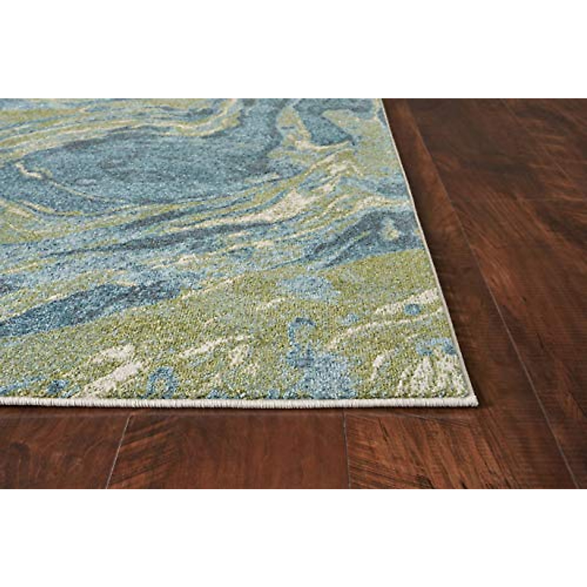 Kas Rugs Watercolors Mid-Century Abstract Area Rug - Teal 6'7" x 9'6"