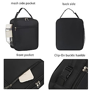 Leizzga Lunch Box for Women Lunch Bags for Women Lunchbox Lunch Bag Insulated Lunch Bag Lunch Box Lunch Boxes (Black)