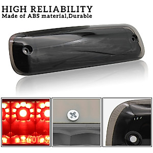 LED 3rd Third Brake Light for Cherokee 97-01, KEWISAUTO Smoked Black Center High Mount Stop Light for Jeep Cherokee 1997 1998 1999 2000 2001 Accessories(1PCS, Replace# 55155614AE)