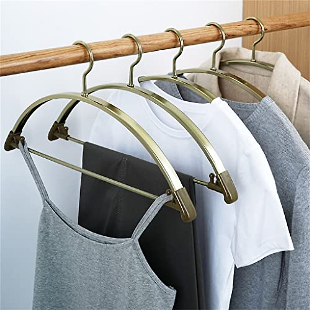 N/A Hanging Clothes Seamless Hanger Clothing Store Aluminum Alloy Clothes Hanger Hanger ( Color : Gray , Size : 44.5*23.5cm )