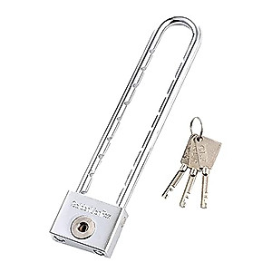 Long Shackle Padlock - with Laminated Steel Waterproof Padlock Key Padlock Door Lock Cabinet Lock Long Beam Padlock 1.5 Inch