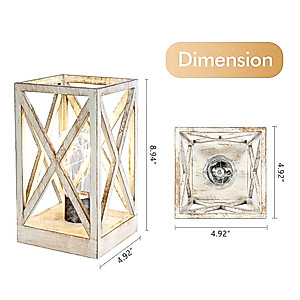 WINGBO 2 Pack Retro Battery Powered Table Lamps, Battery Operated Cordless Lamp Set, Portable Nightlight Decorative Light for Living Room Dining Room Bedroom Entryway Patio Backyard, White Finish