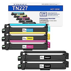 TN227BK/C/M/Y High Yield Toner Cartridge for Brother TN227 TN-227 TN223 TN-223 for Brother MFC-L3770CDW HL-L3290CDW MFC-L3750CDW MFC-L3710CW HL-L3210CW HL-L3230CDW HL-L3270CDW Printer (5 Packs)