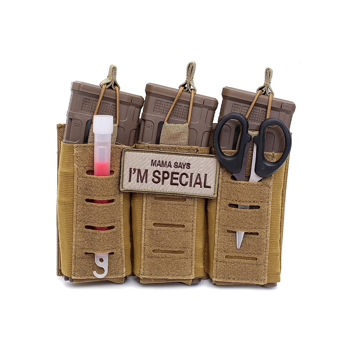 Tripple Mag Pouch Molle Open-Top Tripple Magazine Pouch for M4/M16/AR/AK Rifle Magazines (Army Green)