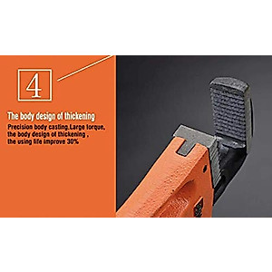 Edward Tools Pipe Wrench - Heavy Duty Heat Treated Steel Plumbing Wrench Tool - Forged Hook Jaw for Superior Grip - Quick Adjustment Nut (12")