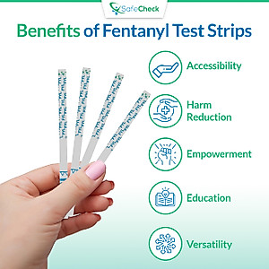 Fentanyl Test Strips 25 Pack | SafeCheck Highly Sensitive Fentanyl Test Strips for Testing Drugs | Fentanyl Testing Strips for Pills, Powders | Fentanyl Test Kit