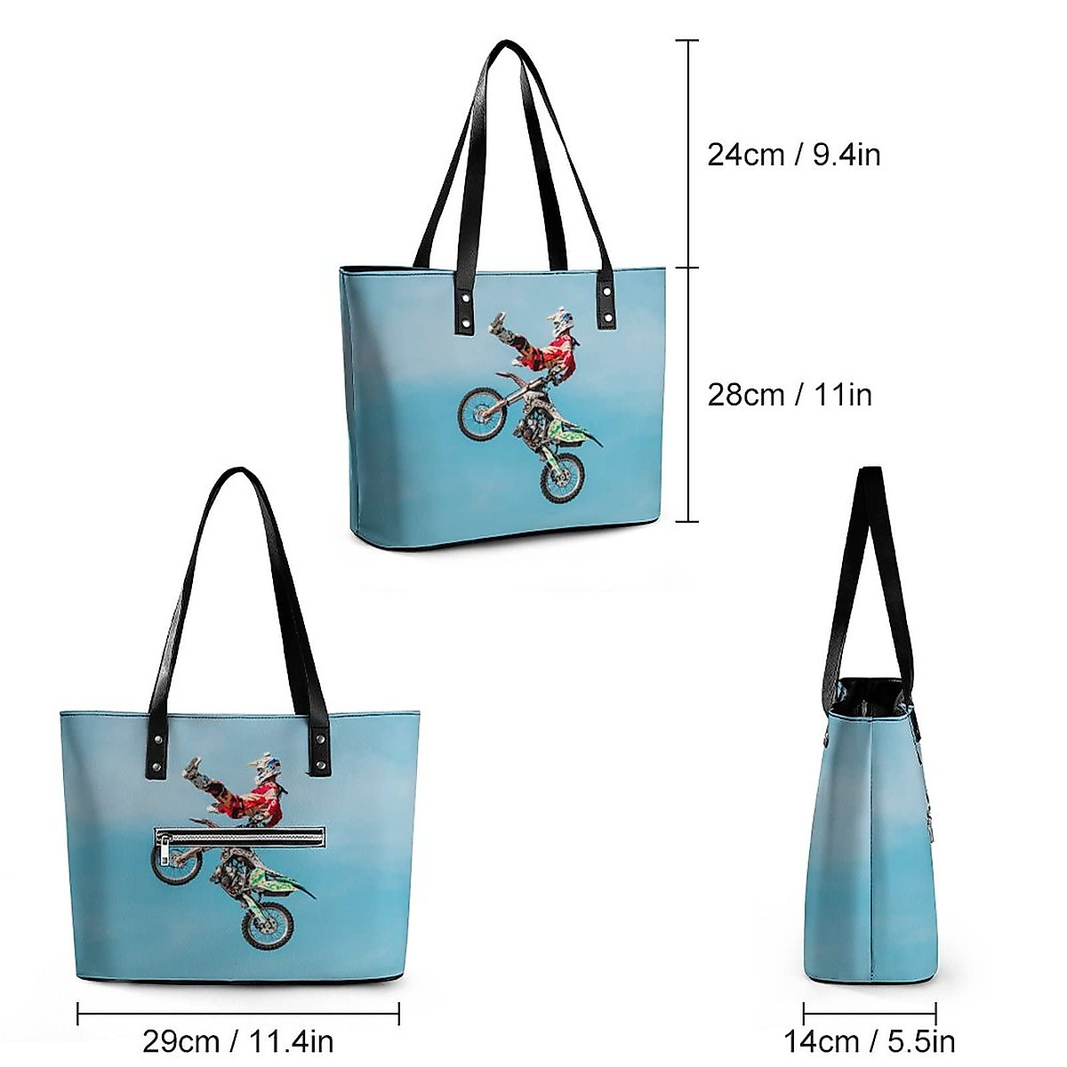 Womens Handbag Motorcycle Motocross Leather Tote Bag Top Handle Satchel Bags For Lady