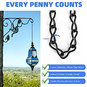 VRSS Hanging Chains for Hanging Planter Basket Bird Feeder Lanterns Ornaments Wind Chimes Billboards DIY Crafts (9.5 inch 6pcs)