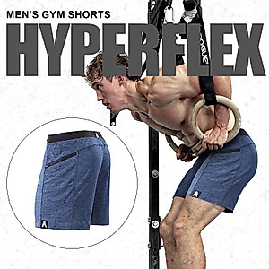 Anthem Athletics Hyperflex 7 Inch Men's Workout Shorts - Zipper Pocket Short for Running, Athletic & Gym Training - Iron Navy G2 - Large