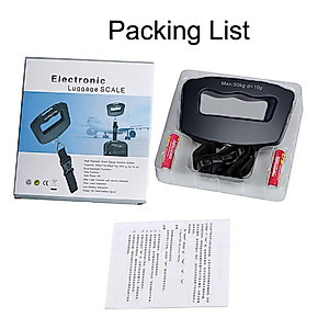 YAGSUW Handheld Digital Luggage Scale with Grip for Travel Portable Electronic Weighing Suitcase and Bag 110Lb/50kg Black