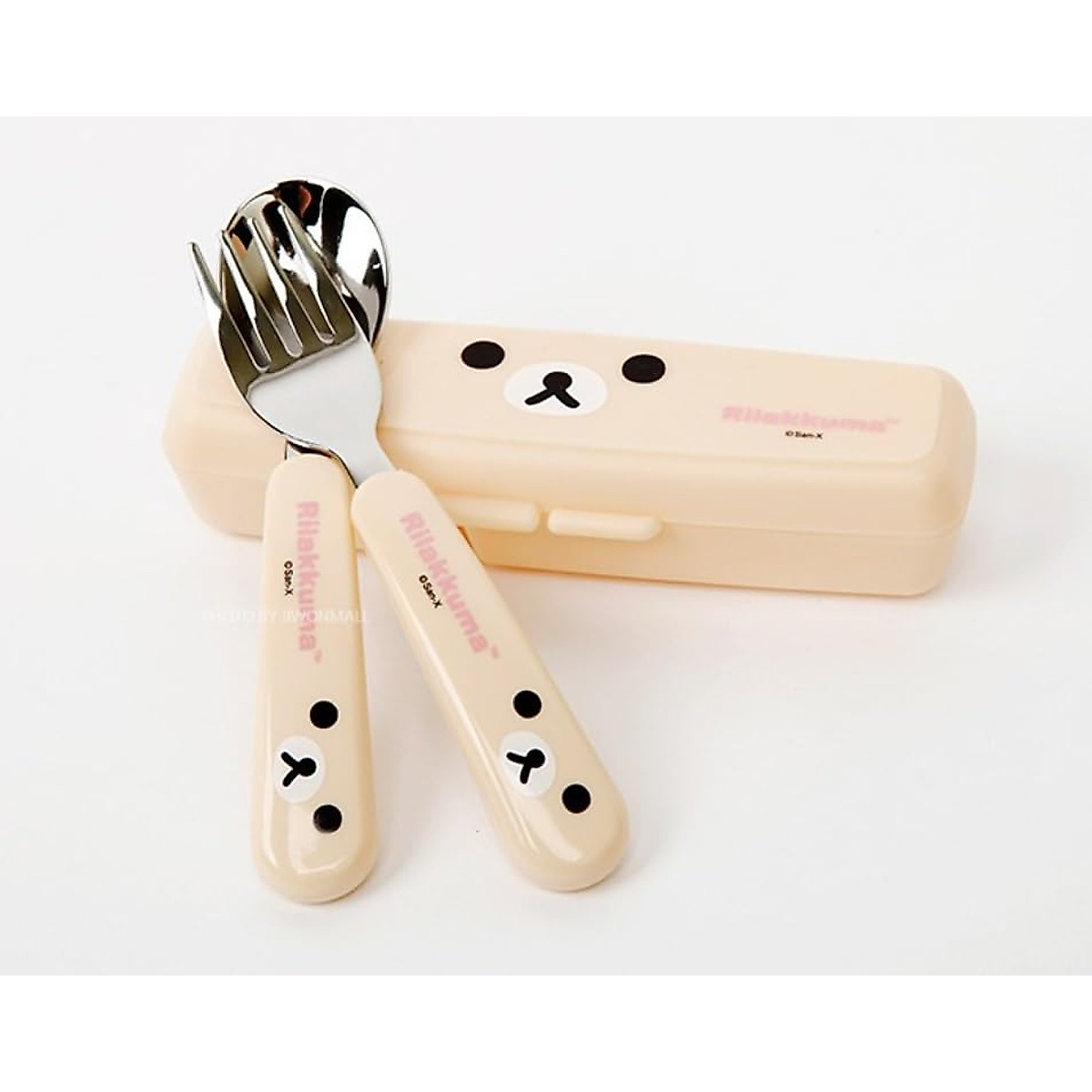 Cute Bear Designed Fork and Spoon Flatware Set with Case (Ivory)
