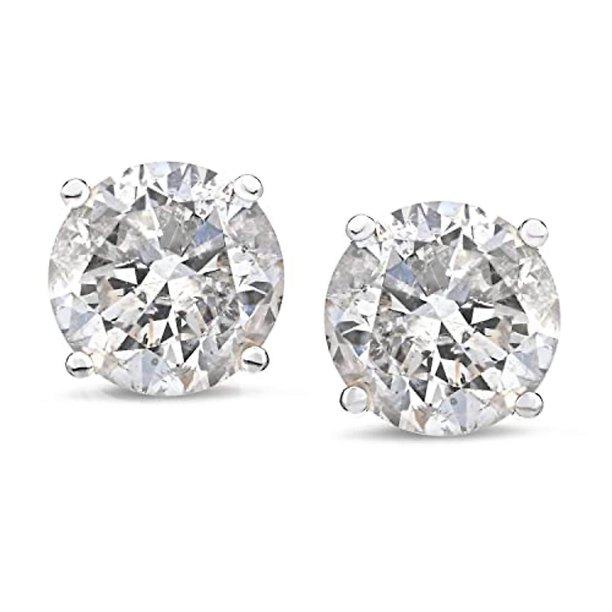 Amazon Essentials Certified 14k White Gold Diamond with Screw Back and Post Stud Earrings (0.33 cttw, J-K Color, I1-I2 Clarity) (previously Amazon Collection)