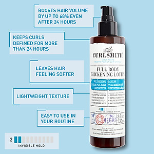 CURLSMITH - Full Body Thickening Lotion - Instant Volume for All Hair and Curl Types, Vegan (237ml/8 fl oz)