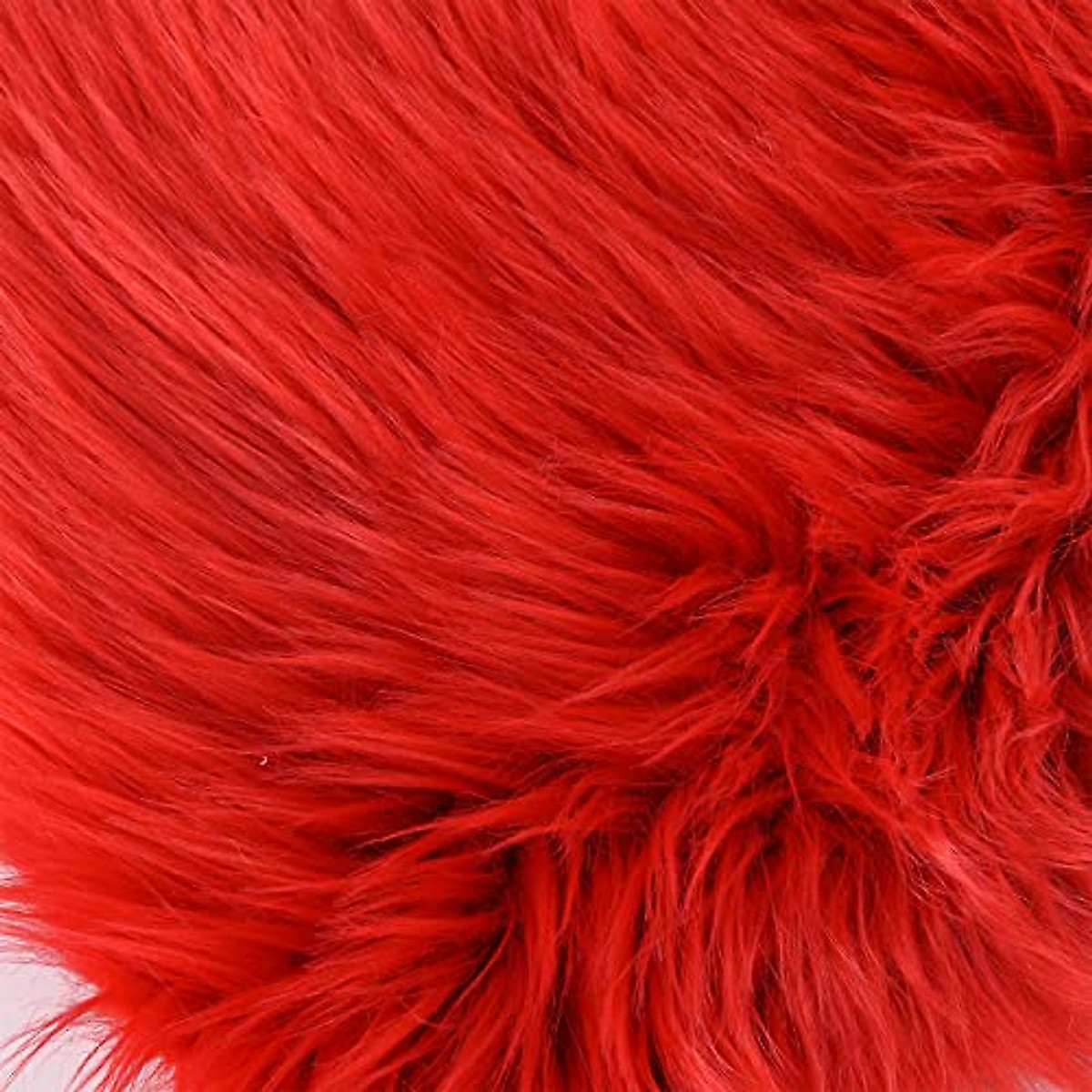 40 x 50cm/15.7 x 19.6inch Small Heart Shape Faux Sheepskin Rug Soft Long Plush Fluffy Shaggy Carpet Area Mats Rugs Bedroom Sofa Decorative Floor Carpet