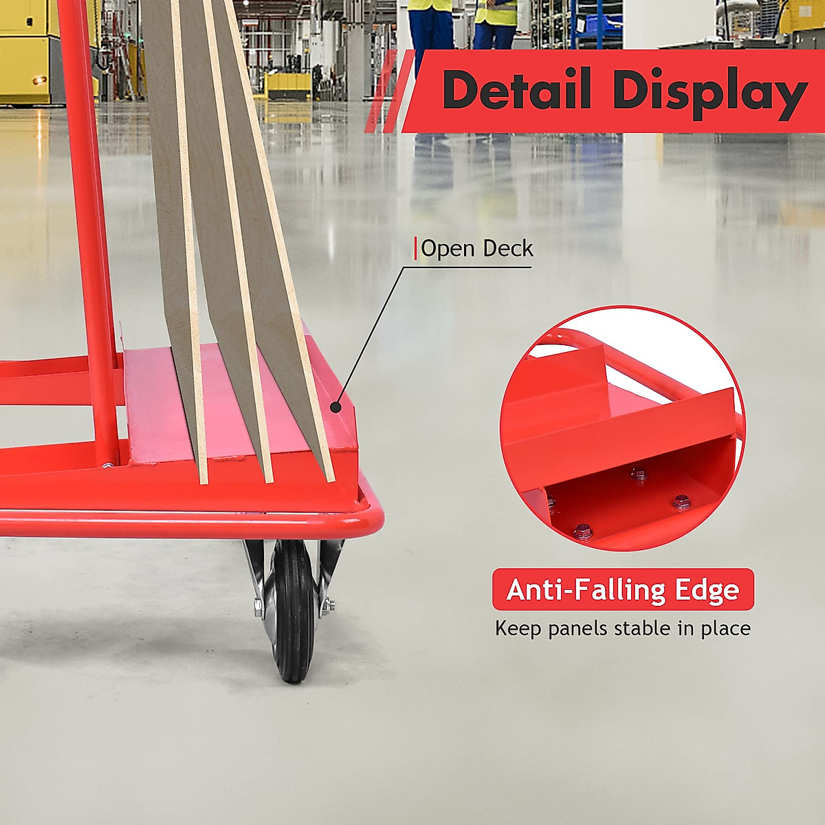 IRONMAX Drywall Sheet Cart, Heavy Duty Dolly Panel Truck w/ 4 Wheels & Protective Sloping Angle, Rolling Dolly Sheetrock for Home, Warehouse, Workplace
