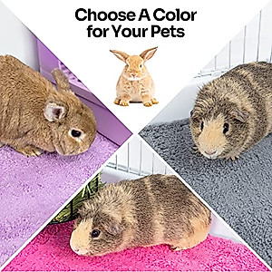 Oiibo 10PCS Guinea Pig Cage Liners Bed Mats 12"x12" with Borders, Small Animals Hedgehog Fleece Pee Pads Washable and Reusable for Pet Rabbit Dog Cat Playing or Sleeping Bedding Mat (Grey) (Grey)