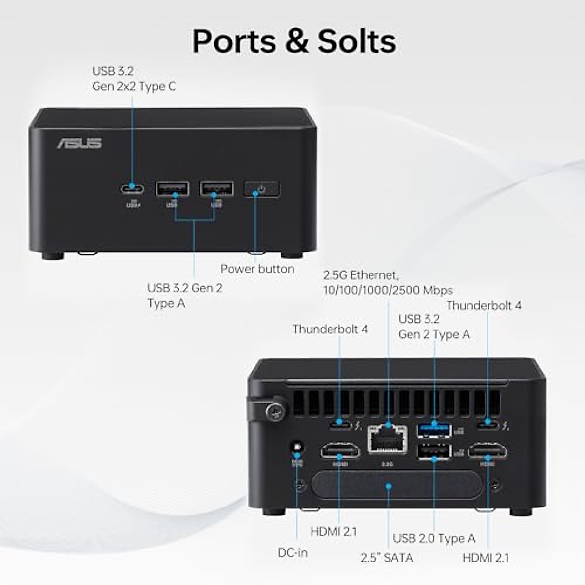 ASUS NUC 14 Pro Mini PC, Intel 6-Core Processor(Up to 4.7 GHz), 16GB DDR5 RAM, 2TB SSD, HDMI 2.1 Dual 4K Display, 2.5G Ethernet, 2X Thunderbolt 4, Wi-Fi 6 & Bluetooth, Windows 11 Pro, Black