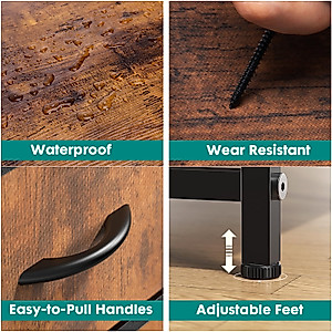 OLIXIS Organizer Storage 8, Chest of Drawers with Fabric Bins, Tall Dresser with Wood Top for Bedroom, Closet, Entryway, Brown