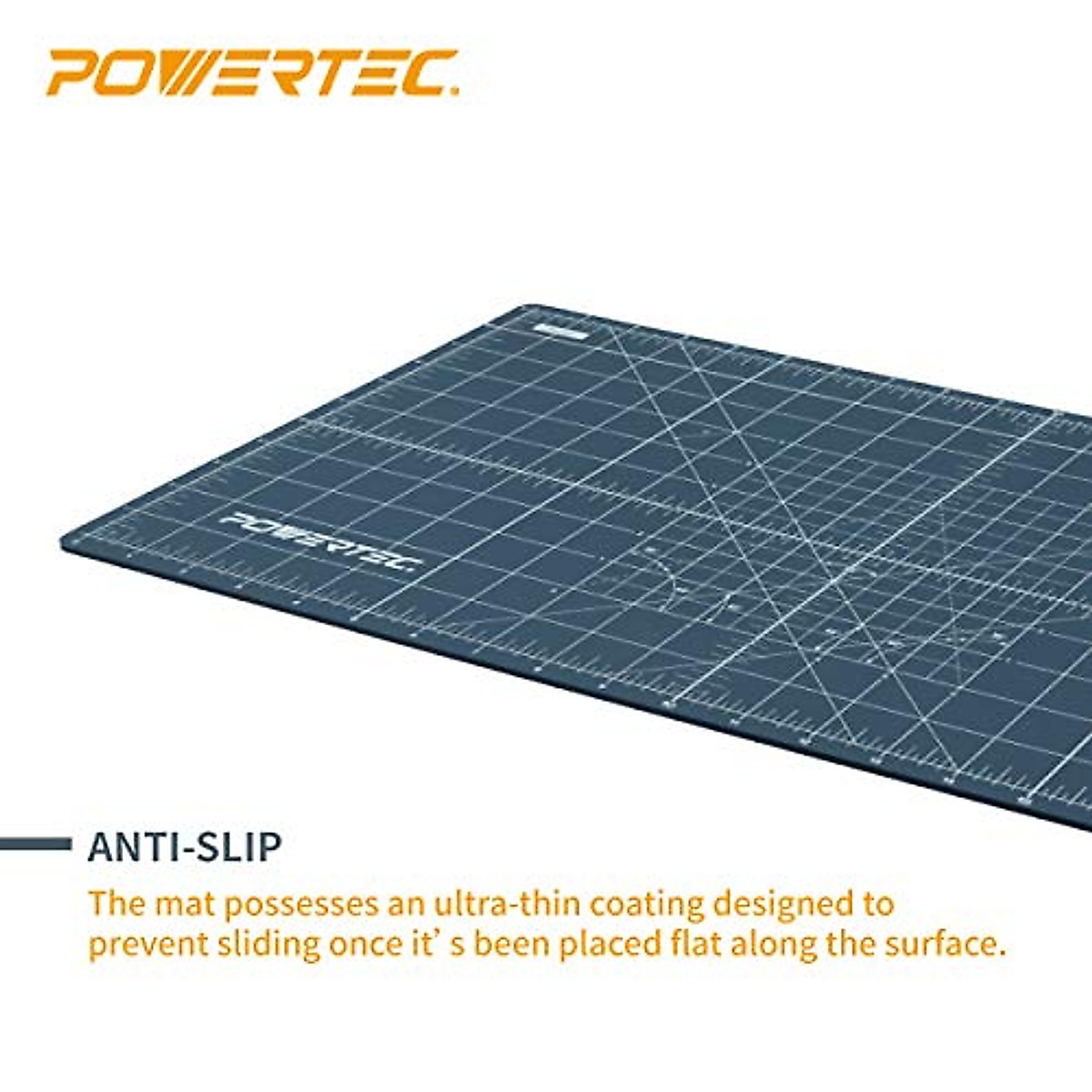 POWERTEC 61001 Cutting Mat with Grid, 12" x 18" x 3mm for Arts and Crafts Woodworking