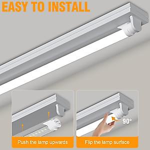 ONLYLUX T8 Bulbs 4 Foot 6500K Daylight, 5000Lumens, 36W, 4ft Led Bulbs Ballast Bypass Type B Dual-End Powered, 4ft Led Tubes Replacement F32T8 F32T12 Fluorescent Tube, 50 Pack