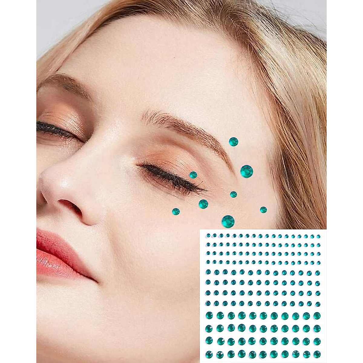 3440 pcs Rainbow Rhinestones Stickers Self Adhesive Bling Gems Jewels Stickers,Face Gem Stick on Rhinestone Strips for Nail Body DIY Craft (3 Size)