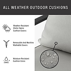 Crosley Furniture Otto 2-Piece Outdoor Chair Set, Dining Patio Chairs for Deck, Backyard, Matte Black with Gray Cushions