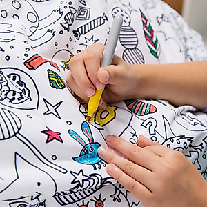 Posh Stuffable Kids Stuffed Animal Storage Bean Bag Chair Cover - Childrens Toy Organizer, Large 38" - Canvas Fun Creatures Coloring Fabric