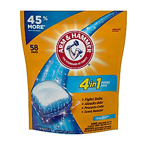 Arm & Hammer 4-in-1 Laundry Detergent Power Paks, 58 Count