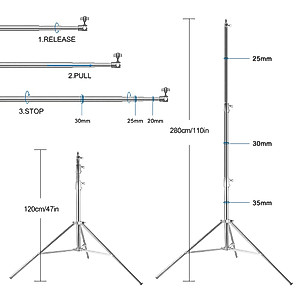 Stainless Steel Backdrop Stand 9.5ftx10ft Photo Stand for Backdrop Video Adjustable Background Support Stands for Portrait & Studio Photography, Photoshoot, Parties, Baby Shower, Birthday, Wedding