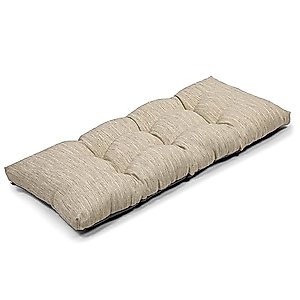 baibu 40 Inch Classic Solid Color Bench Cushion with Ties, Super Soft Indoor Outdoor Rectangle Bench Seat Cushion Standard Size Foam Pad with Non-Slip Mat - One Pad Only (Beige, 40x15x3in)