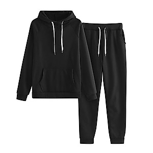 TTBDWiian 2025 Pink Tracksuit for Women 2 Piece Outfits Workout Sets Tracksuit Long Sleeve Hooded Jogger Pant Matching Set