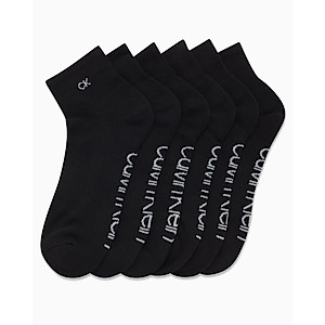 Calvin Klein Men's Socks - Cushioned Above Ankle Athletic Mini-Crew Socks (6 Pack), Size 7-12, Black