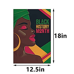 Jiudungs Black History Month Garden Flag 12x18 Double Sided African American Country Celebration Holiday Decoration Outdoor Outside Porch Lawn Yard