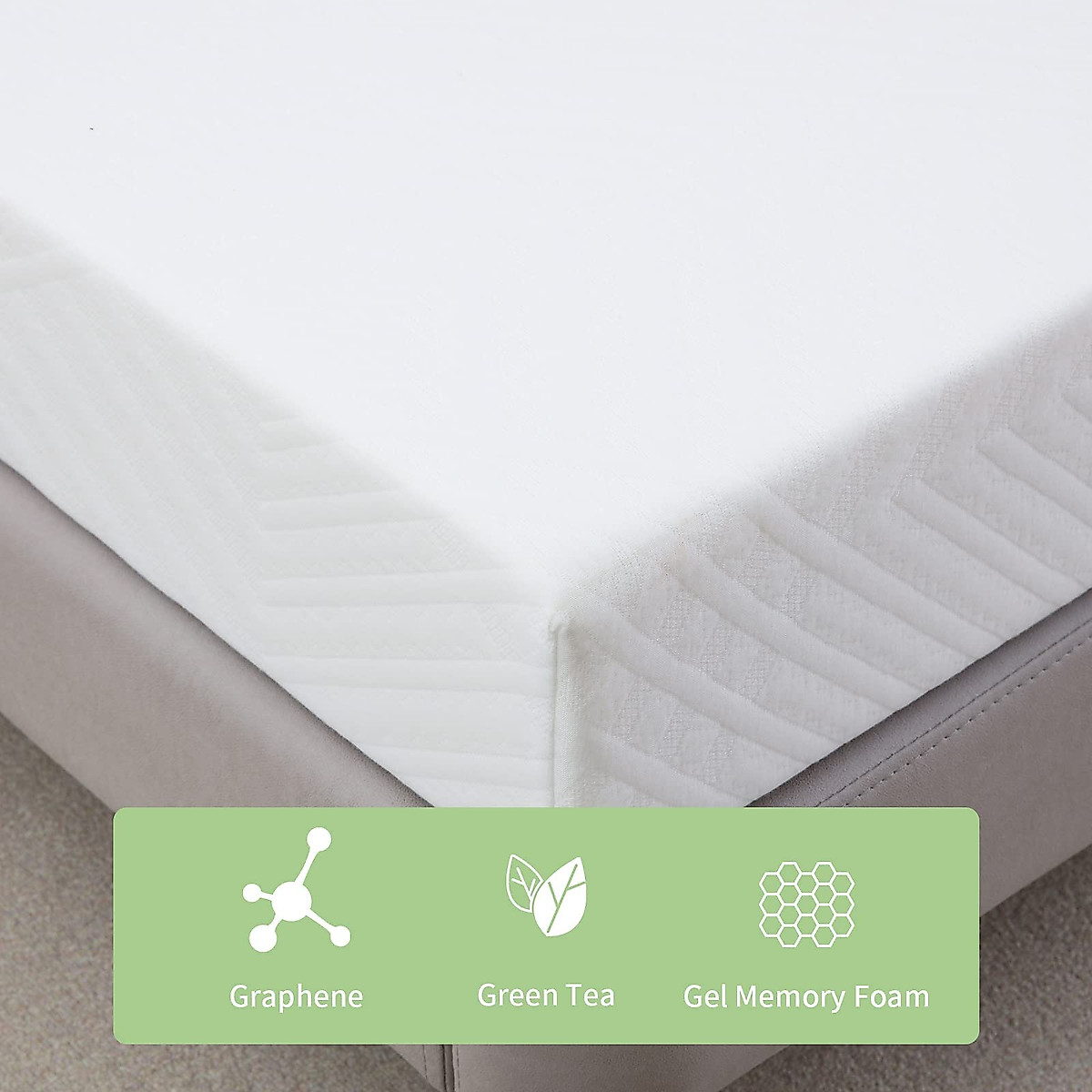 Opoiar 10 Inch King Size Memory Foam Mattress,Cooling Gel Mattress Bed in a Box,Mattress for Back Pain Relief,Supportive Pressure Relief,CertiPUR-US Certified,Made in USA,Medium,White