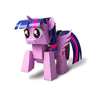 Cubles My Little Pony Series 1 3-Pack Twilight Sparkle, Applejack, Fluttershy - 3D Paperboard Constructable Set - Build-Your-Own, Ages 6 and Up – Over 5 Inches Tall - 100% Recyclable