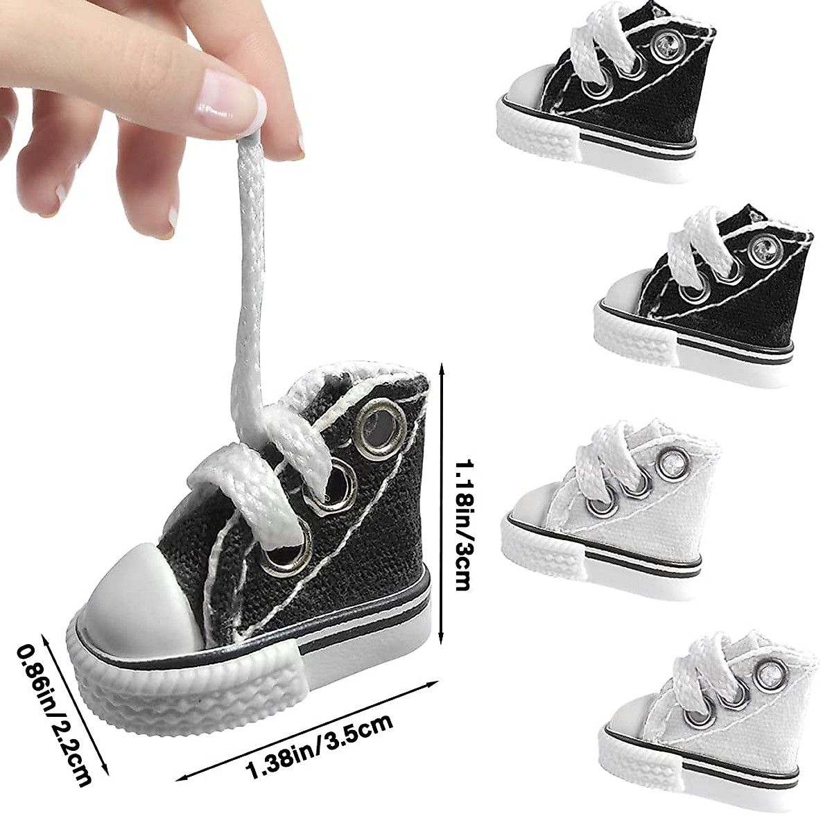 YUJUN 2 Pairs Mini Finger Shoes Fingerboard Skateboard Shoes Doll Mini Shoes Keychains Sneakers for Finger Breakdance Birds (2 Colors)