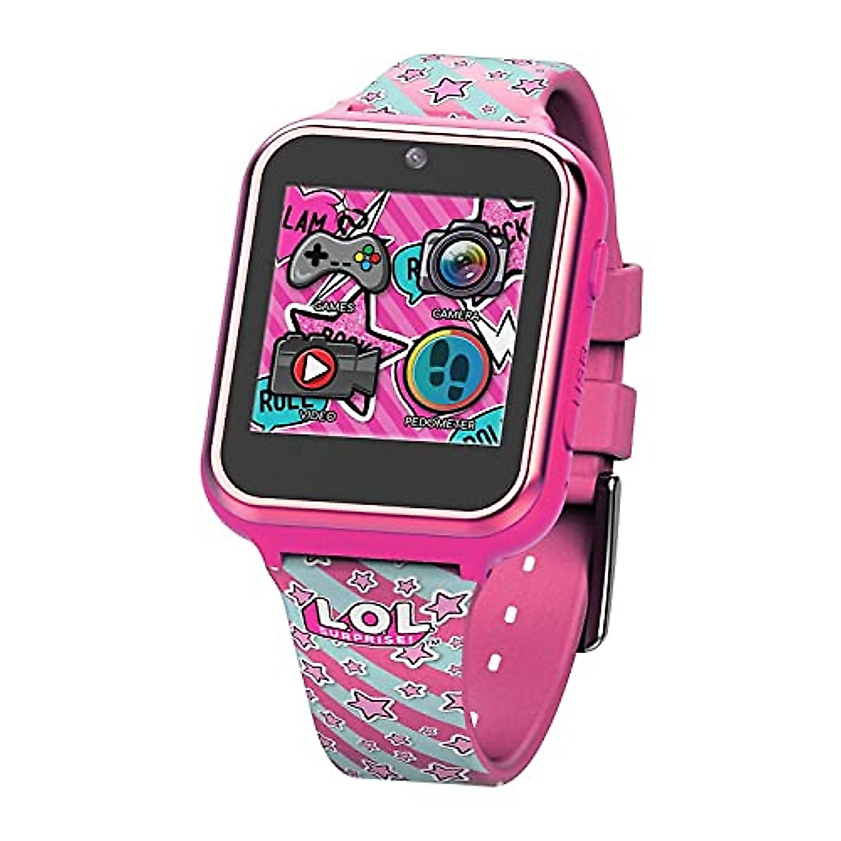 Accutime Kids LOL Surprise Hot Pink Educational Touchscreen Smart Watch Toy for Girls, Boys, Toddlers - Selfie Cam, Learning Games, Alarm, Calculator, Pedometer and more (Model: LOL4104)