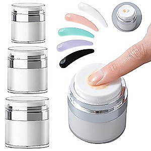 Roiper Cream Jar Vacuum Bottle, Makeup Lotion Travel Container Push Down Pump Dispenser, 15/30/50 ML Refillable Portable Airless Pump Bottles