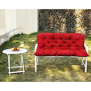 COSNUOSA Swing Replacement Cushions Waterproof Porch Swing Cushions 2-3 Seater Outdoor Swing Cushions for Outdoor Furniture Red 60x40 Inches