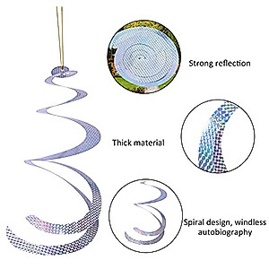 3 Pack Spiral Reflectors Bird Blinder Spinner, Bird Repellent Disc, Bird Reflective Disks, Keep Birds Away Bird Deterrent Devices Scare disc
