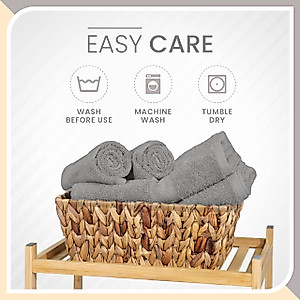 Martex 6-Piece Luxury 100% Cotton Towel Set | Quick Dry | Super Absorbent | Super Soft 100% Ringspun Cotton Towels | 2 Bath Towels | 2 Hand Towels | 2 Wash Cloths | Silver