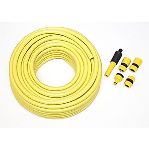 ONESTOPDIY 35M BRADED Professional Anti Kink Heavy Duty Hose Garden HOSEPIPE + Fittings