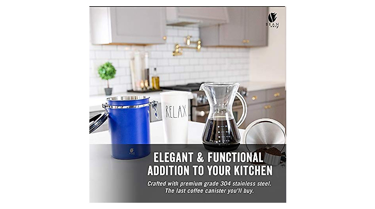 Bean Envy Coffee Canister - Airtight Stainless Steel Storage