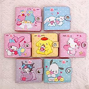 Anime Wallet Cute Purse Men Women Wallet Girls Leather Wallet Cartoon Wallet Anime Merch (daergou bai Wallet)…