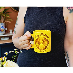 Toynk The Golden Girls Stay Golden Gold Ceramic Mug | BPA-Free Coffee Cup For Espresso, Tea | Holds 20 Ounces